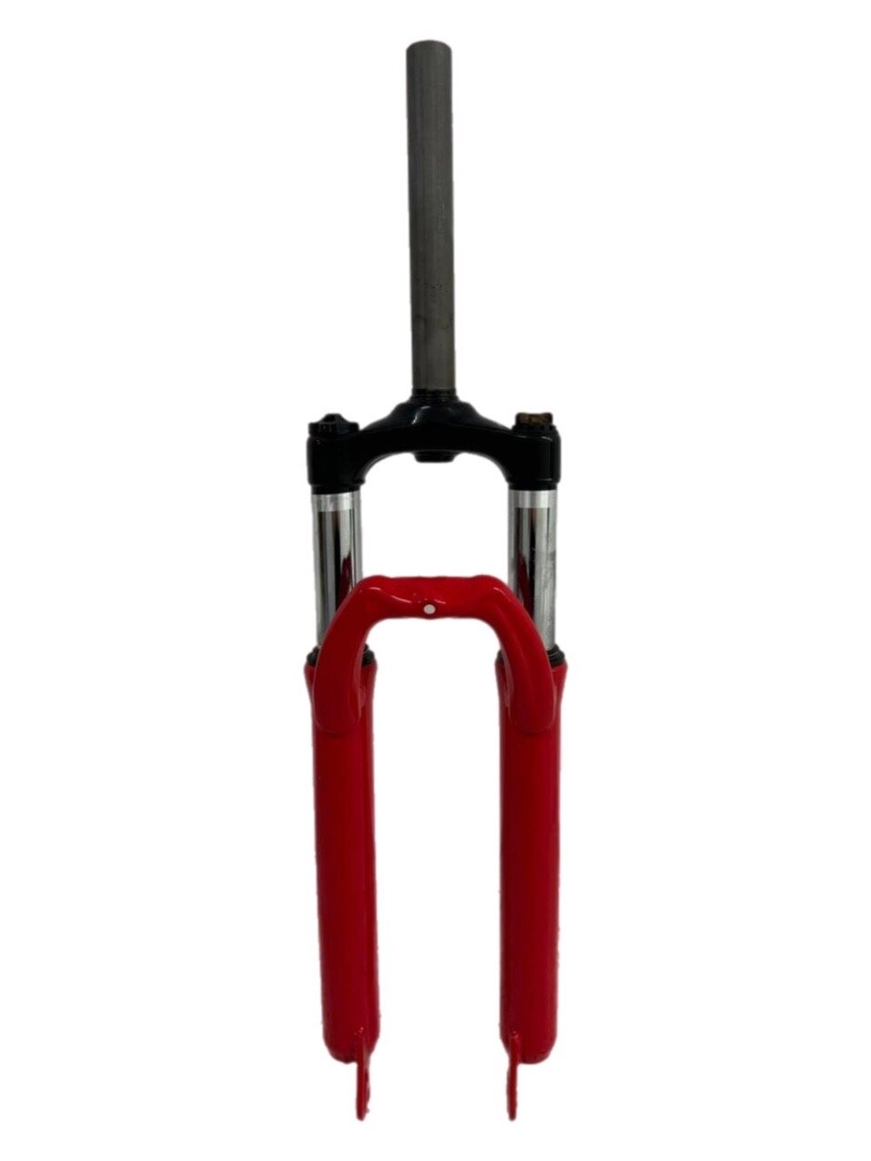 Вилка амортизационная с блокировкой 26" дюймов безрезьбовая ход 40 мм. для велосипеда с дисковой тормозной системой, красный