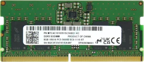 Оперативная память Micron 8Gb DDR5-5600 SO-DIMM (MTC4C10163S1SC56BD1)