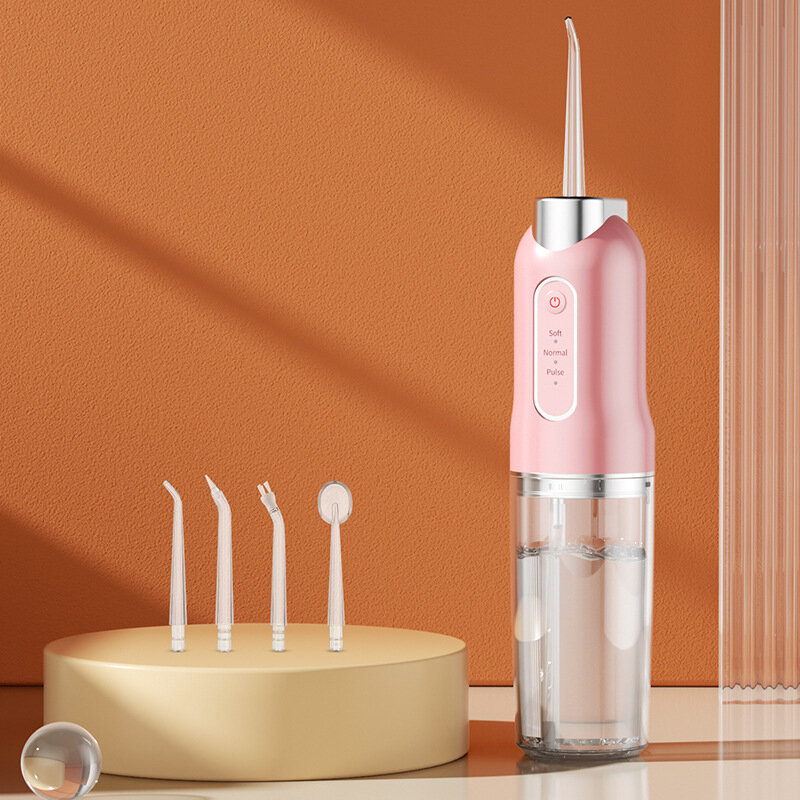 Ирригатор для полости рта портативный белый для зубов, для брекетов, стоматологический, с насадками