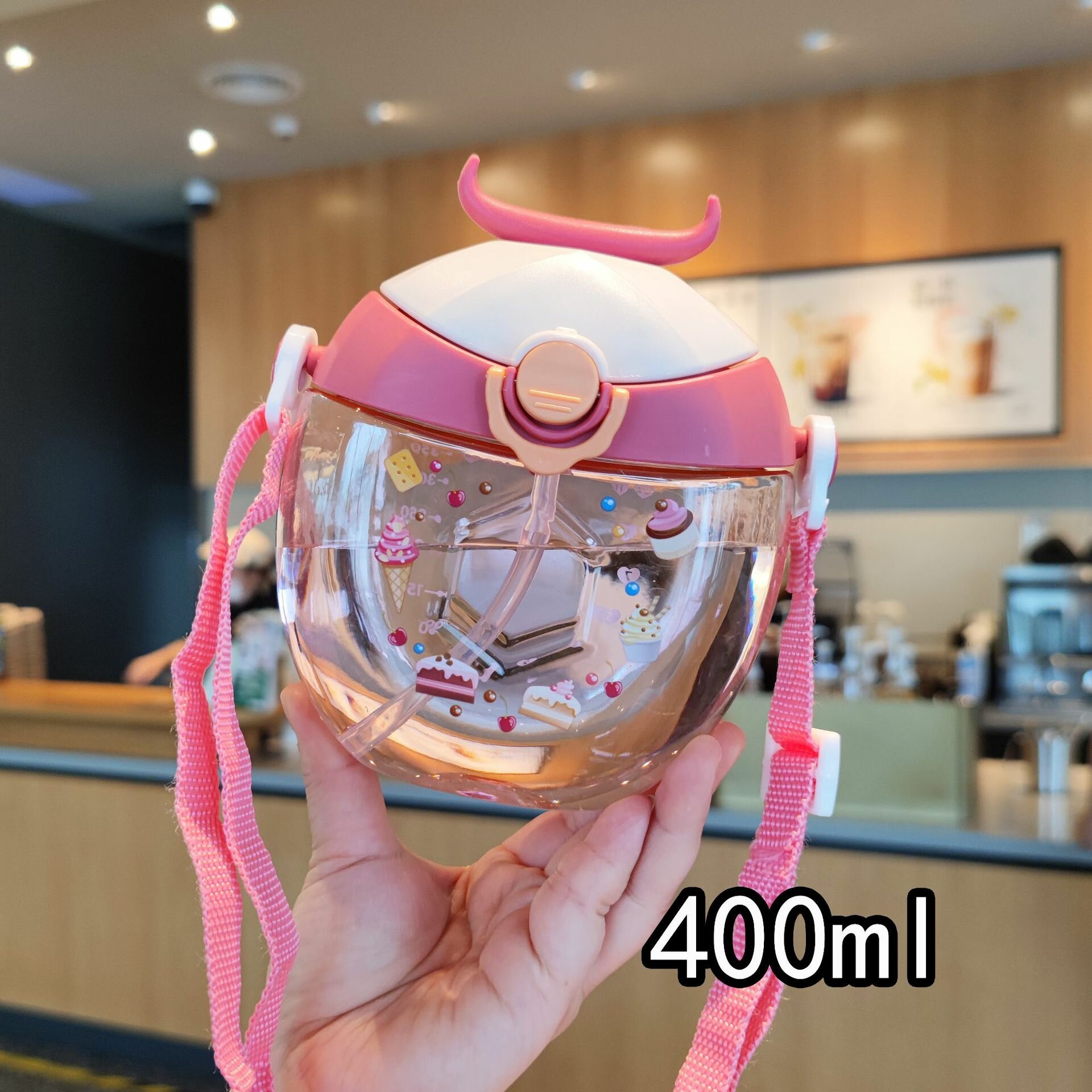 Детская соломенная чашка для воды через плечо милый креативный мультяшный Рог пластиковая чашка для детского сада