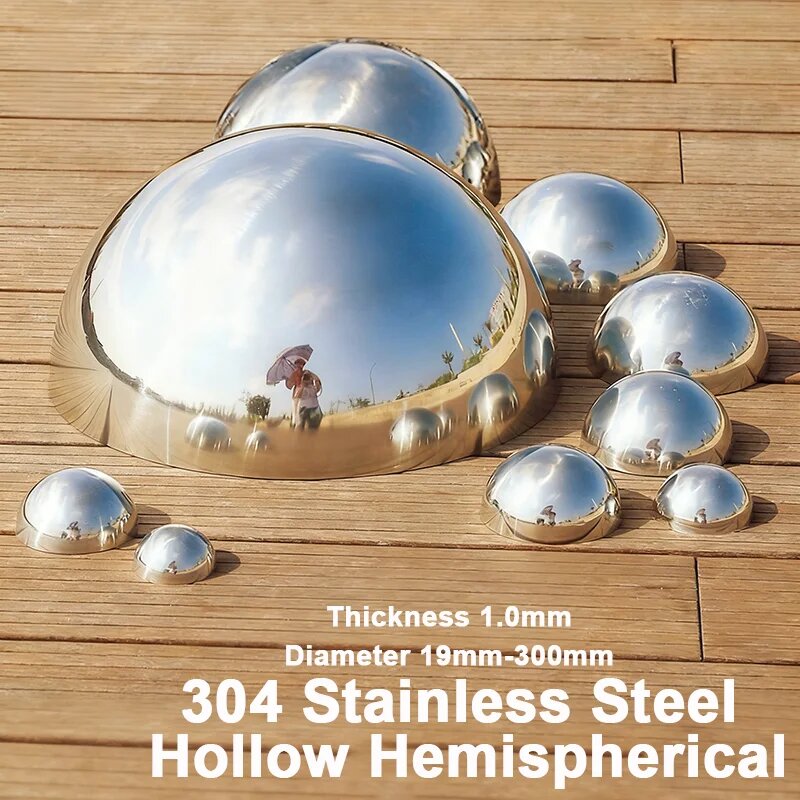 Зеркальные полусферы из нержавеющей стали 19-300 мм 1PCS, 19mm