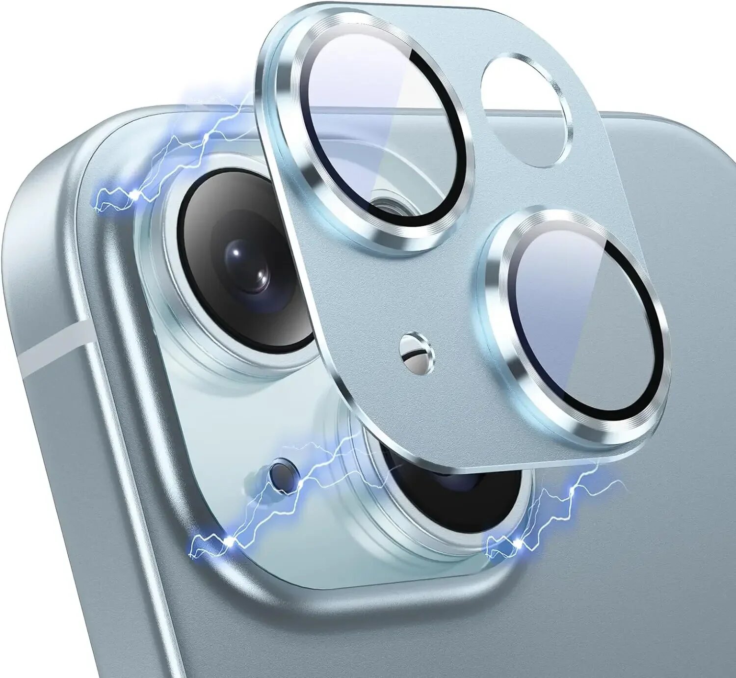 Металлическая защита объектива камеры для IPhone 16 15 Pro Max 14 Plus 13 For iphone 13promax, Синий
