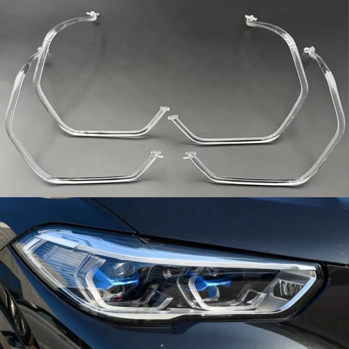 Новые светодиодные фары, лампы DRL, акриловые трубки, волоконные лампы для BMW X5 G05 X6 G06 2019 2020 2021 2022 Right side (2 piece)