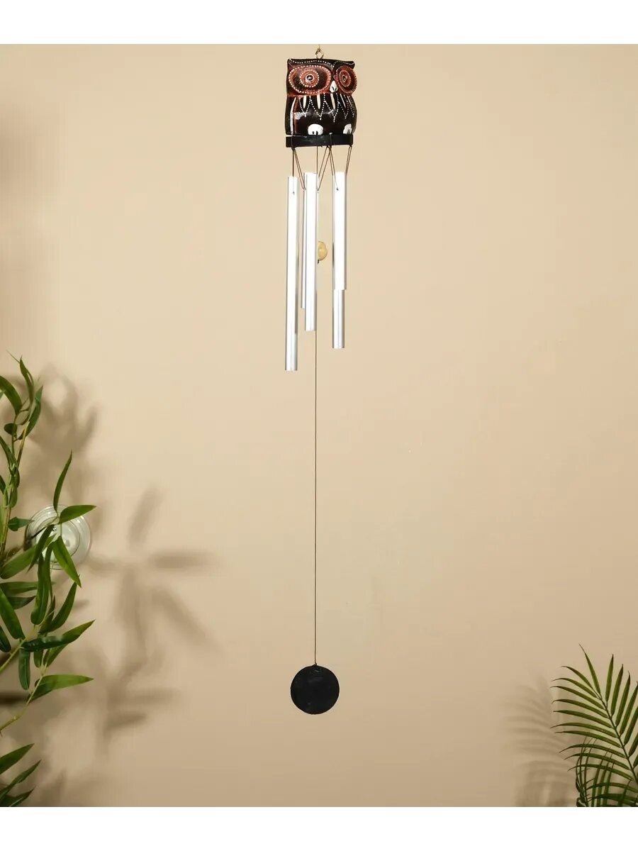 Декор музыка ветра Совёнок, чёрный