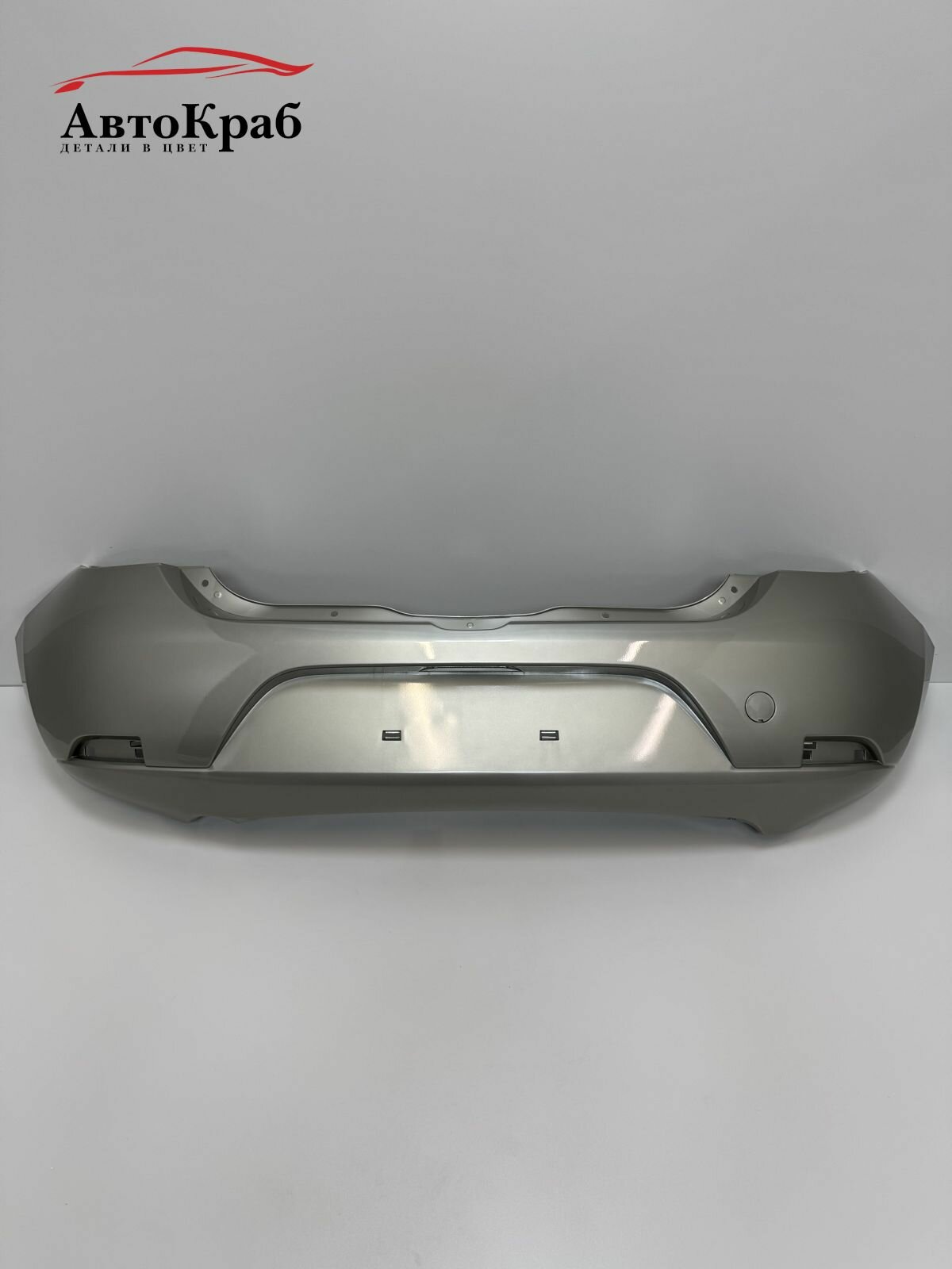 Бампер задний в цвет для Рено Сандеро 2 2013 - 2021 г. KNM - серо зеленый