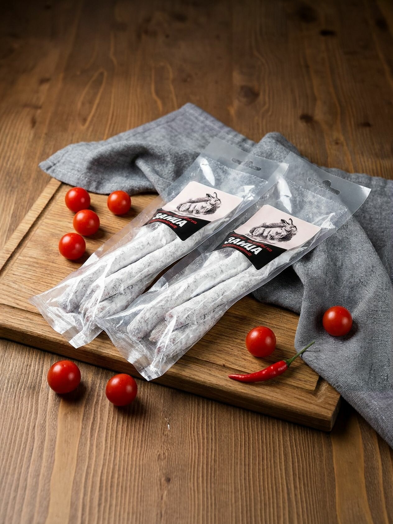 Колбаски мясные, сыровяленые мини фуэты заяц 160г