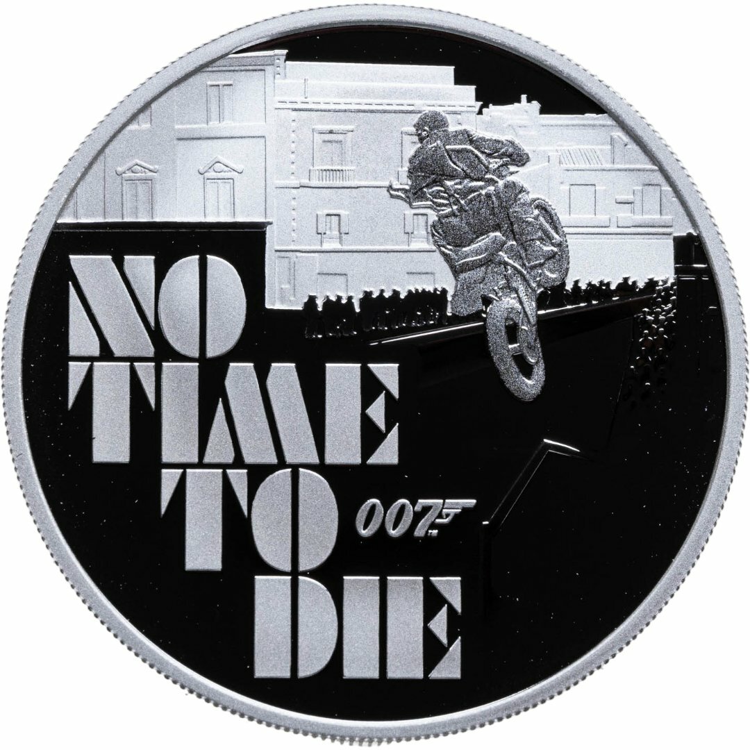 Тувалу 1 доллар 2020 Proof "Джеймс Бонд - Нет времени умирать" в футляре с сертификатом, Серебро 999