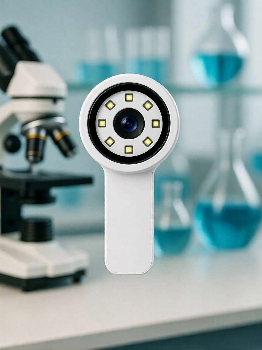 Портативный микроскоп с LED-подсветкой и USB-зарядкой, Белый