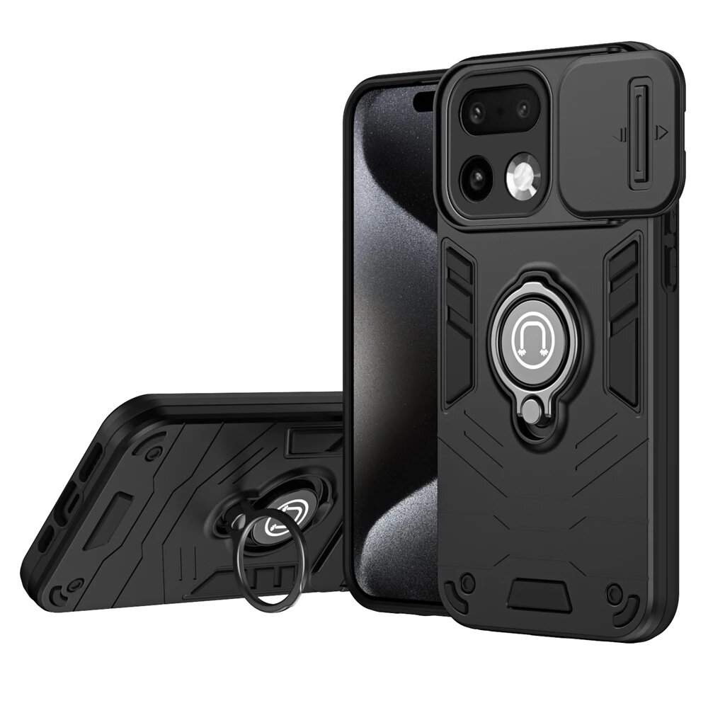 Противоударный защитный чехол KEYSION для Realme 16 Pro+ 5G с Черный, черный, Realme16ProPlus 5G