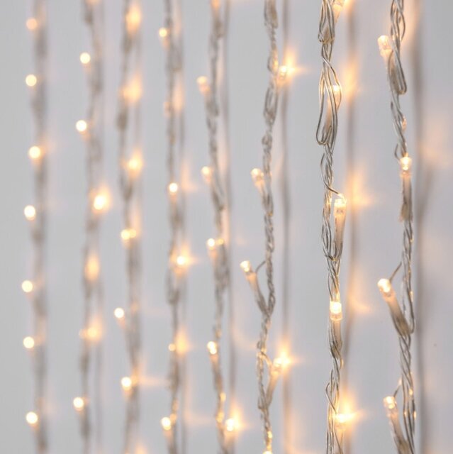 Светодиодный водопад Koopman 1*2 м, 320 теплых белых LED ламп, прозрачный ПВХ, контроллер, IP44, Koopman, AX8405810