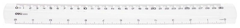 Линейка Deli Pioneer EG00312 пластик дл.30см прозрачный градуировка УФ чернила европодвес
