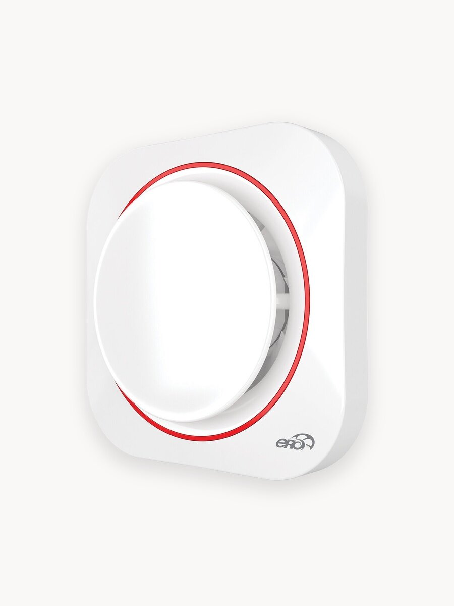 Вентилятор вытяжной DISC 4C, 100 мм, 17 Вт, 105 м3/ч, с обратным клапаном, белый с 4 цветными сменными кольцами, ERA