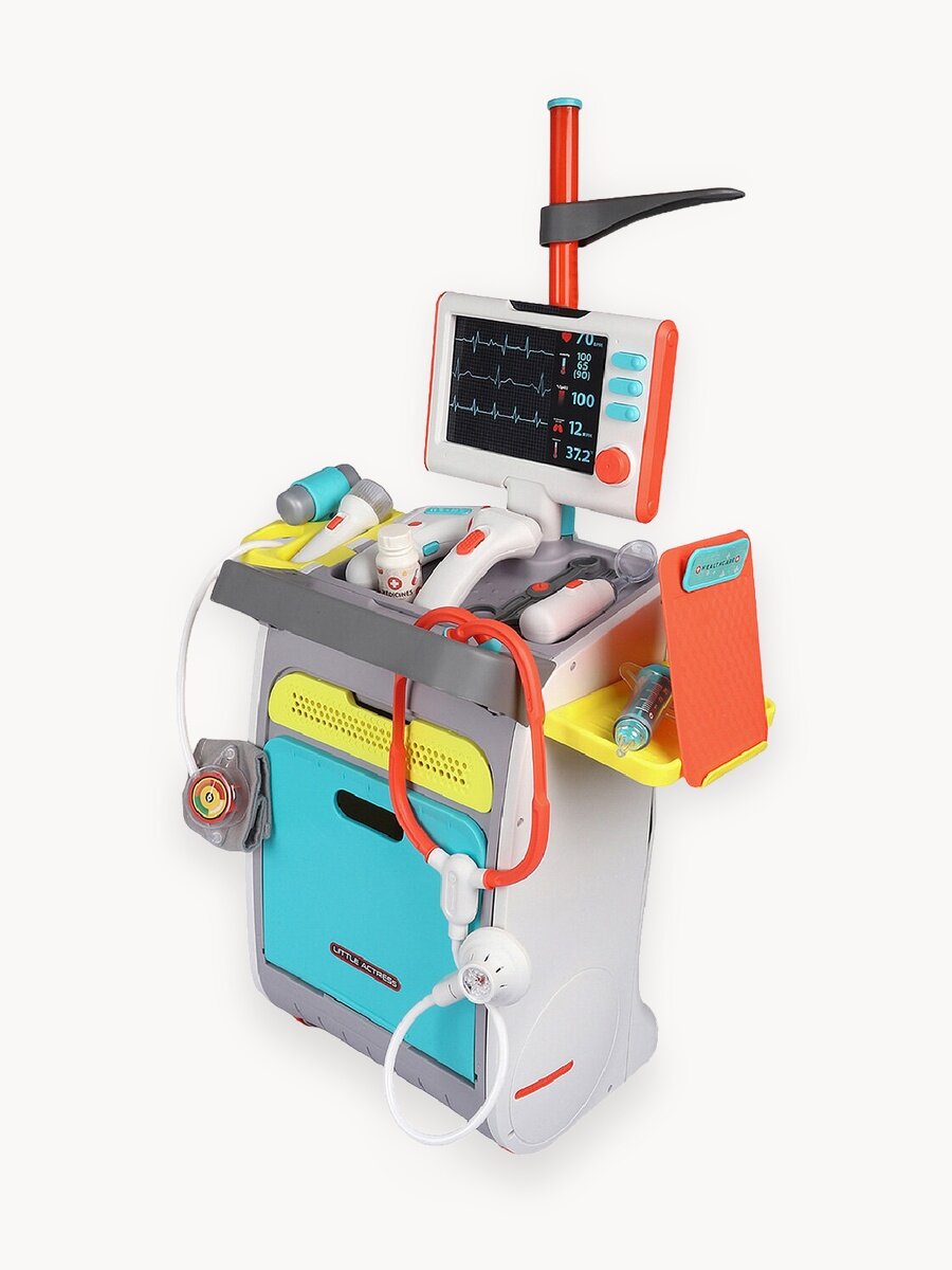 Игровой набор Доктора, набор врача для детей, сюжетно-ролевые игрушки, тележка, 22 предмета, свет, звук, JB0214199