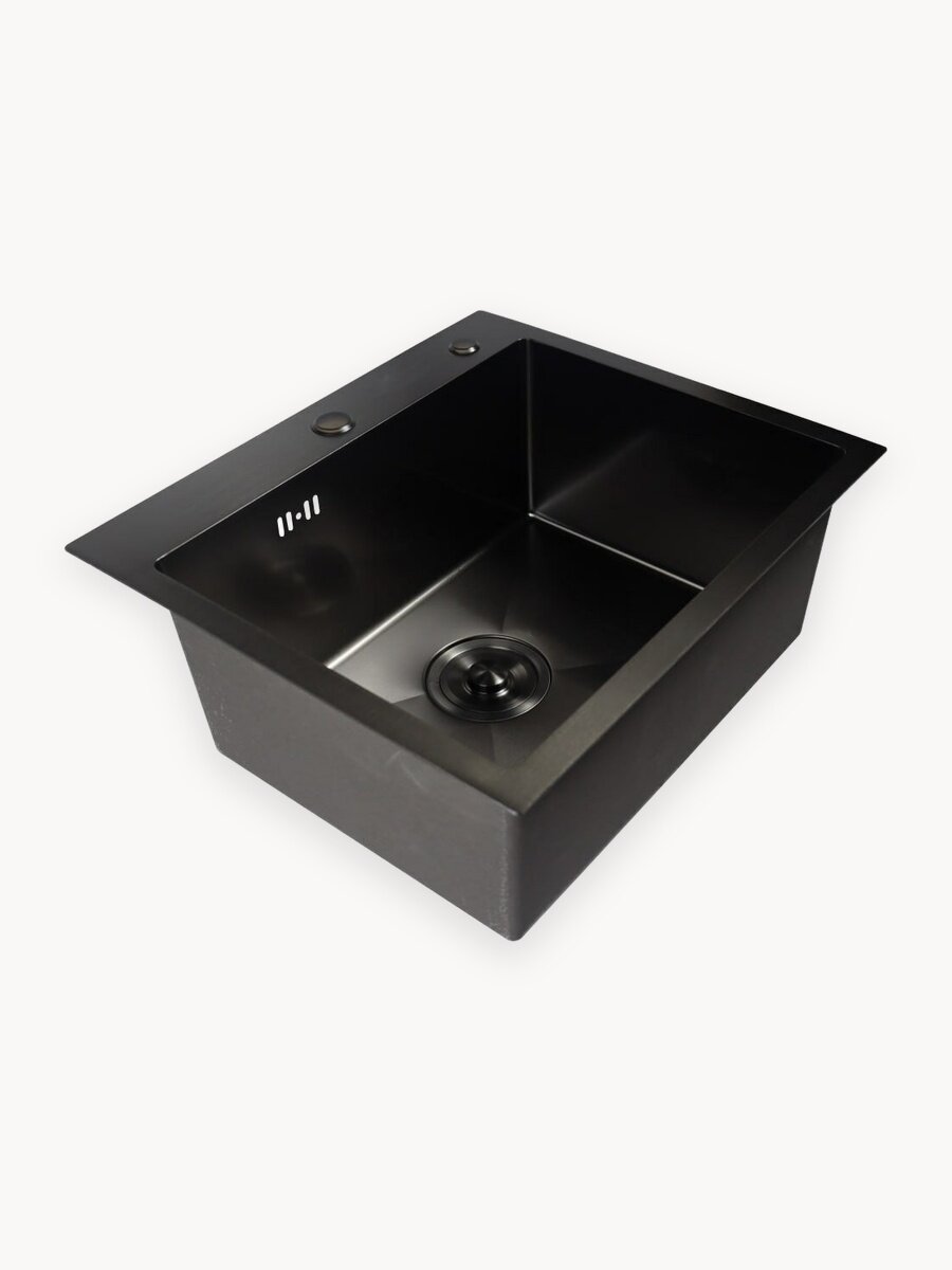 Мойка для кухни LUXX LABIX 60x45 см нержавейка с сифоном графит