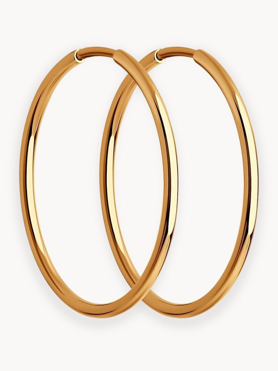 Серьги конго, красное золото, 585 проба