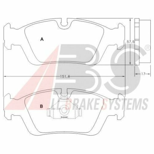 Комплект передних тормозных колодок Abs 36678 для BMW 3 серия E36, E46, Z3 E36, Z4 E85