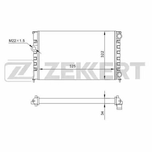 Основной радиатор (двигателя) ZEKKERT mk1037 для VW Golf III, Vento