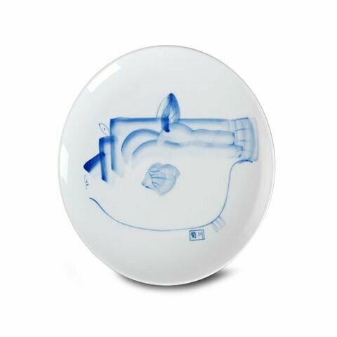 Тарелка ROOMERS TABLEWARE, 25,5х25,5 см, каменная керамика, цвет синий-белый (E571-P14-37/10)