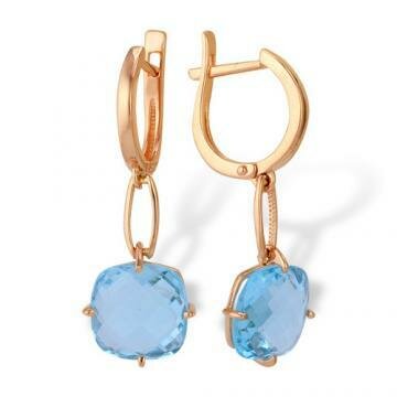 Серьги, золото, 585 проба, оникс