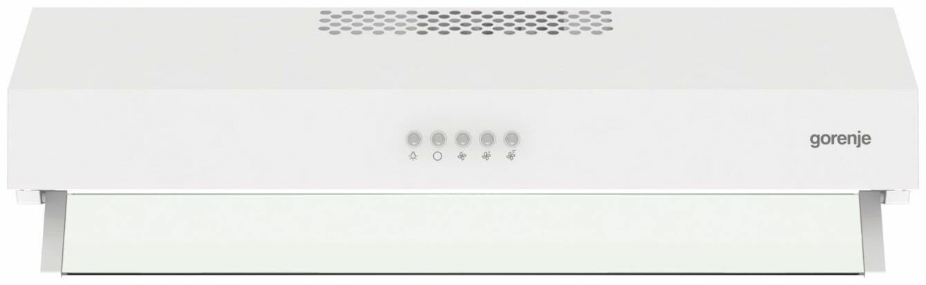 Вытяжка Gorenje WHU629EW/M, рециркуляция, LED, 60х46,8х12,5 см, белая
