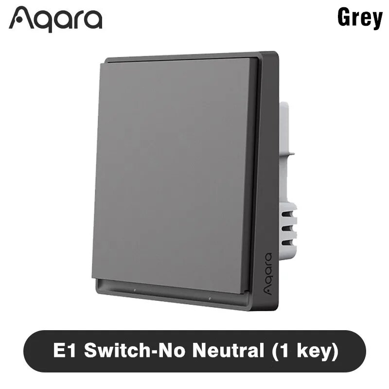 Aqara Smart E1 ZigBee выключатель Grey No Neutral 1key
