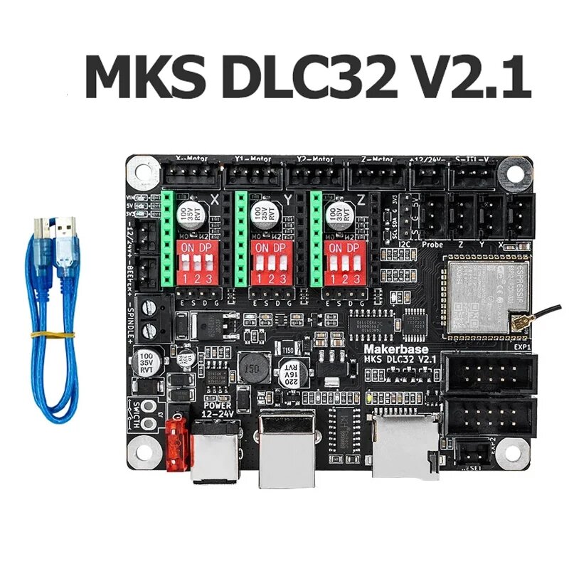 MKS DLC32 V2.1 плата автономного контроллера 32 бит ESP32 WIFI GRBL материнская плата для лазерного гравировального станка TS35 сенсорный экран дисплея
