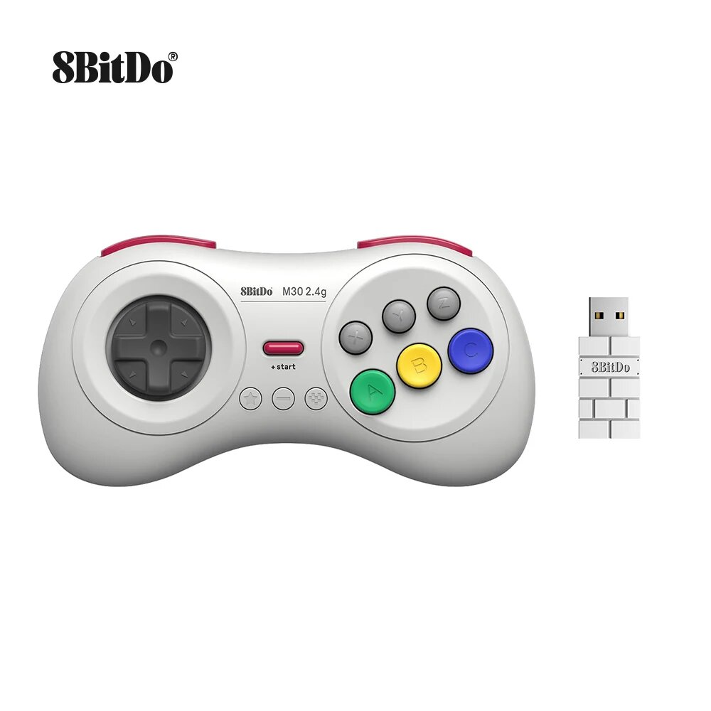 Беспроводной геймпад 8Bitdo M30 для Sega Genesis White