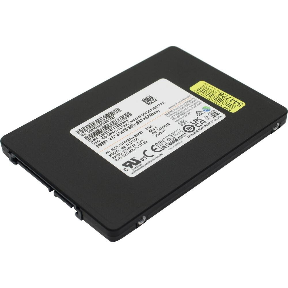Твердотельный накопитель SSD Samsung PM897 MZ7L33T8HBNA, SATA, 3,84 ТБ, 2,5'