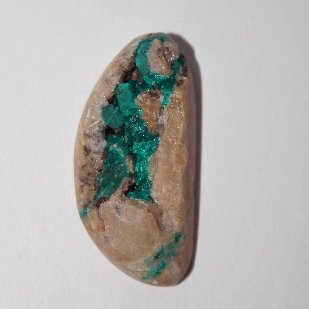 Коллекционный кабошон Диоптаз, 29х14х4 мм, Казахстан, "True Stones"