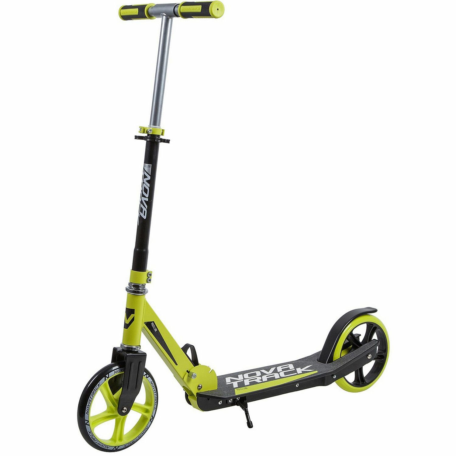 Самокат Novatrack Polis 200, складной, полиуретановые колеса, зеленый