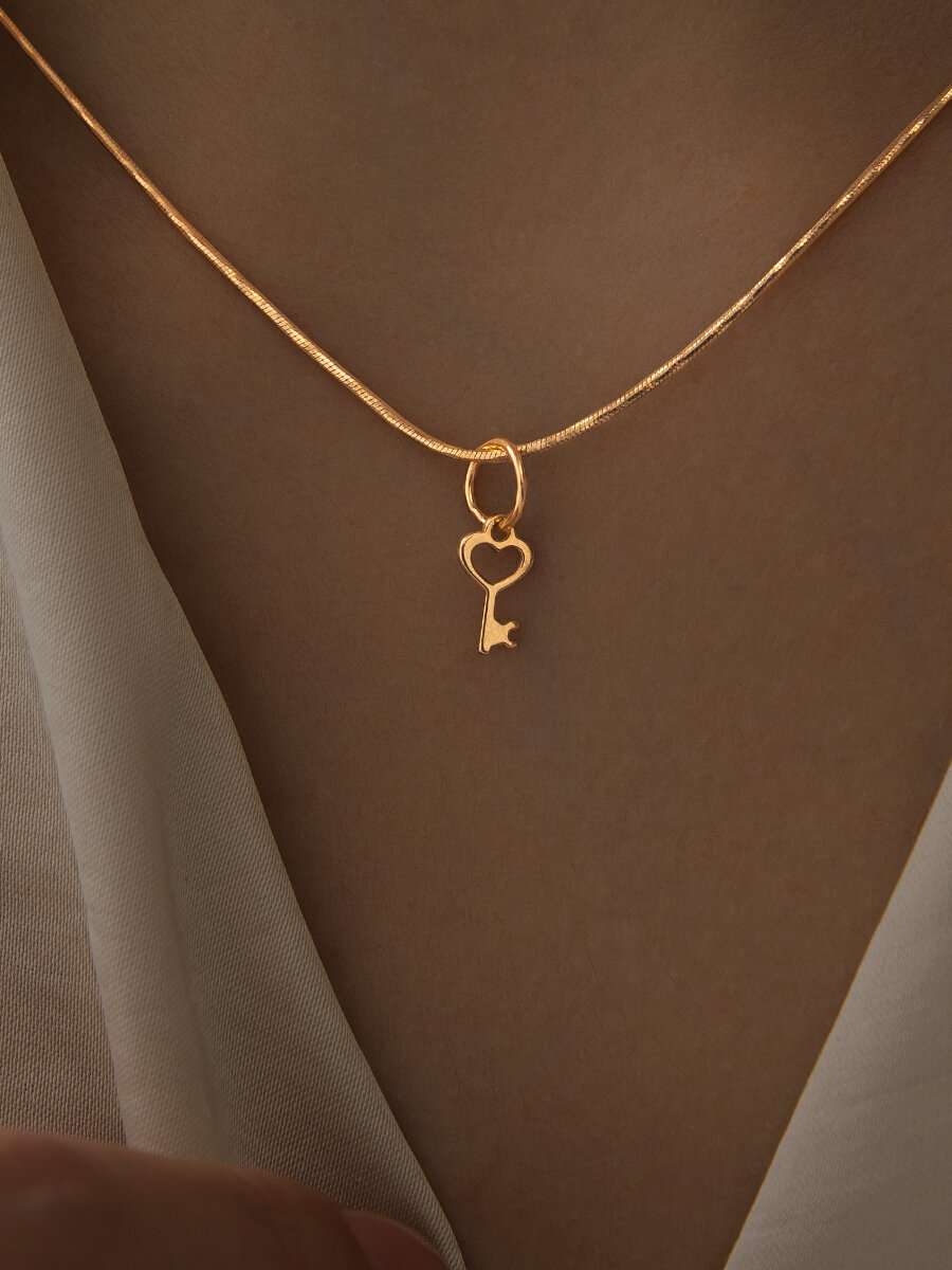 Подвеска, серебро, 925 проба, золочение