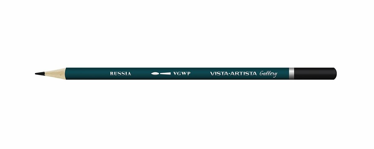 Карандаш акварельный художественный 6 шт."VISTA-ARTISTA" "Gallery" VGWP заточенный 806 Черный (Black)