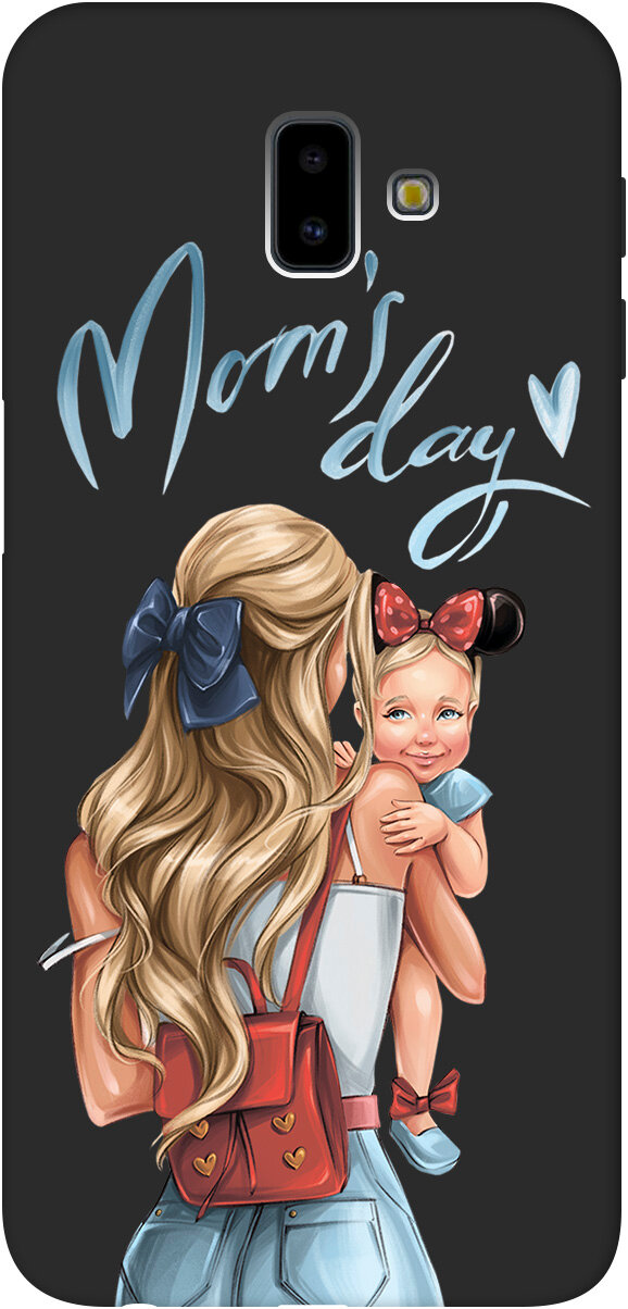 Матовый чехол Mom's Day для Samsung Galaxy J6+ (2018) / Самсунг Джей 6 плюс с 3D эффектом черный