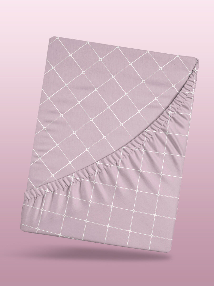 Простыня Василиса на резинке 180х200х25 см, Поплин, хлопок 100%, Пуатье