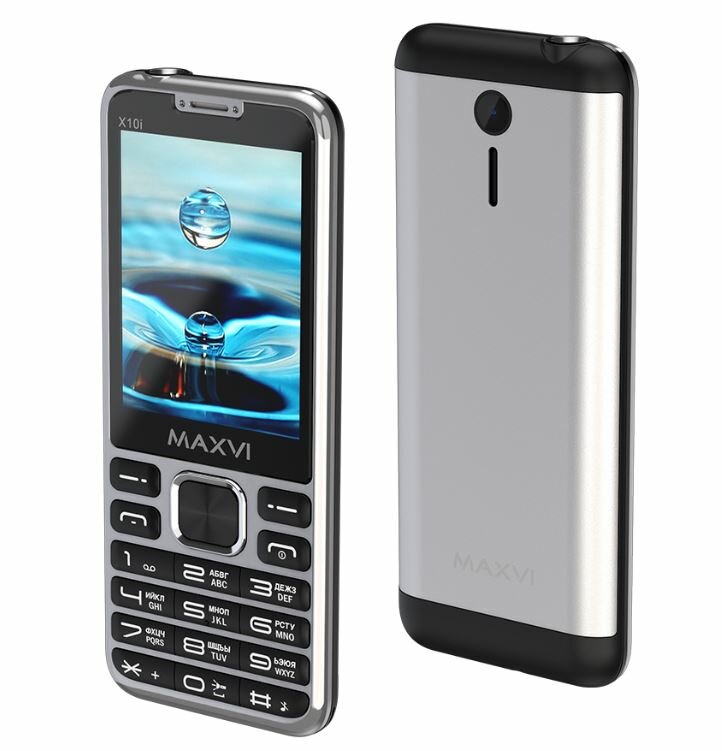 Сотовый телефон MAXVI X10i, серебряный металлик