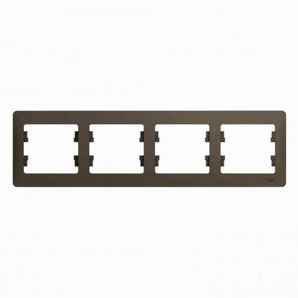 15 шт. Systeme Electric Glossa Шоколад Рамка 4-постовая, горизонтальная, GSL000804