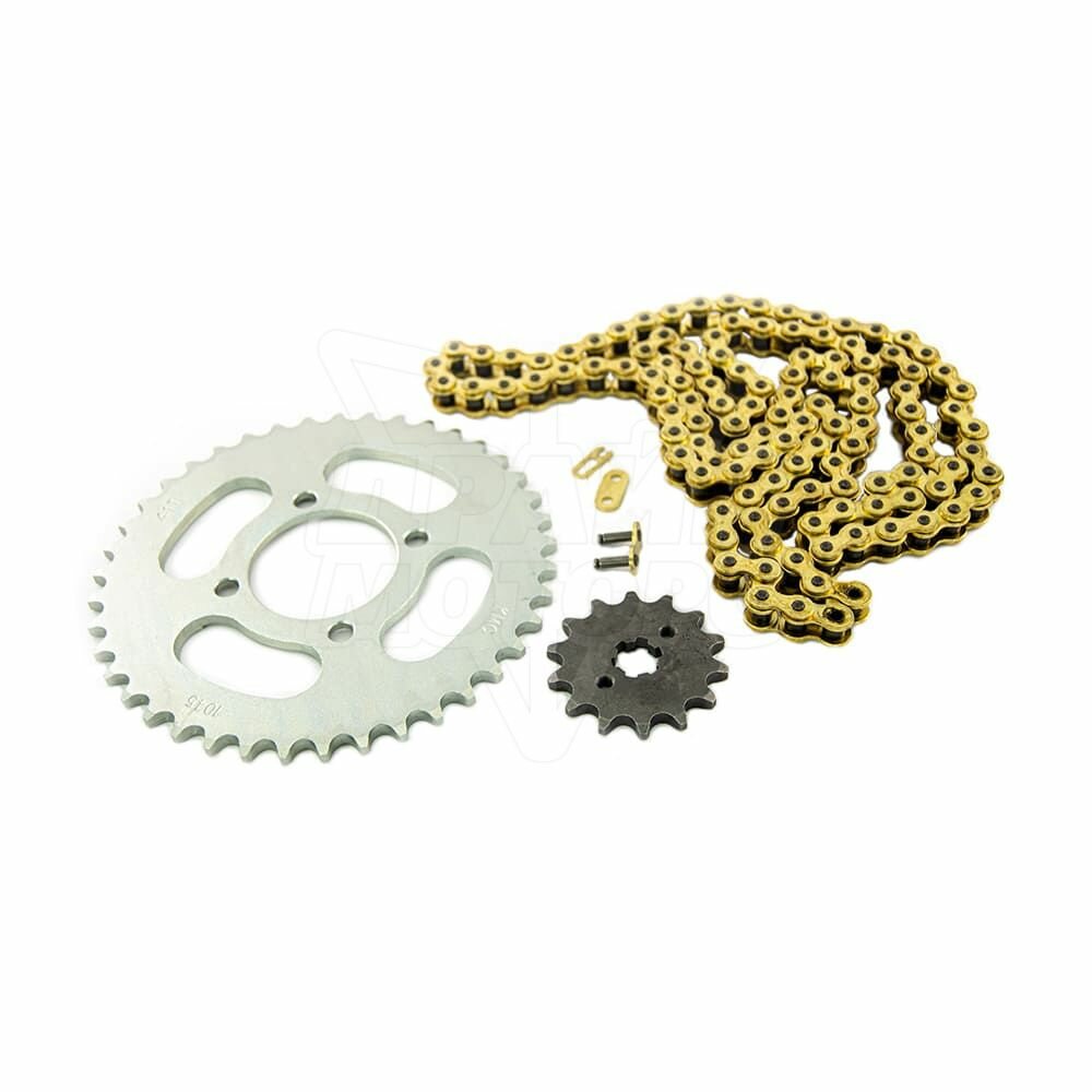 Цепь привода 428-120L +Венец задний 41Т + Звезда передняя 14Т для мопеда Альфа/Дельта Alpha/Delta KMC