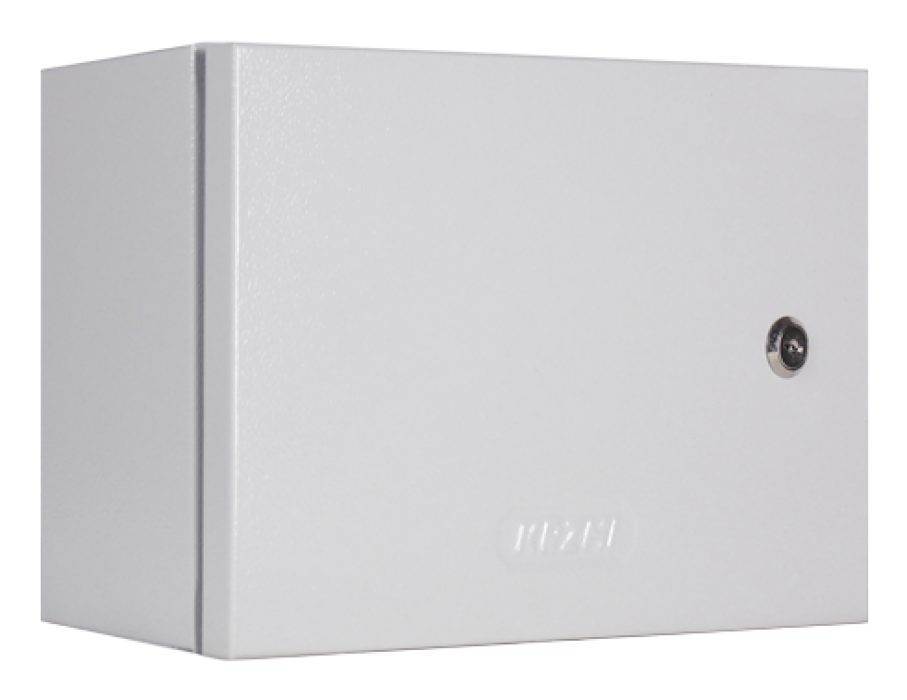 Щит распределительный крзми ЩРН-12 с замком, стальной, серый, IP54 размером 300х310х125мм / электрика