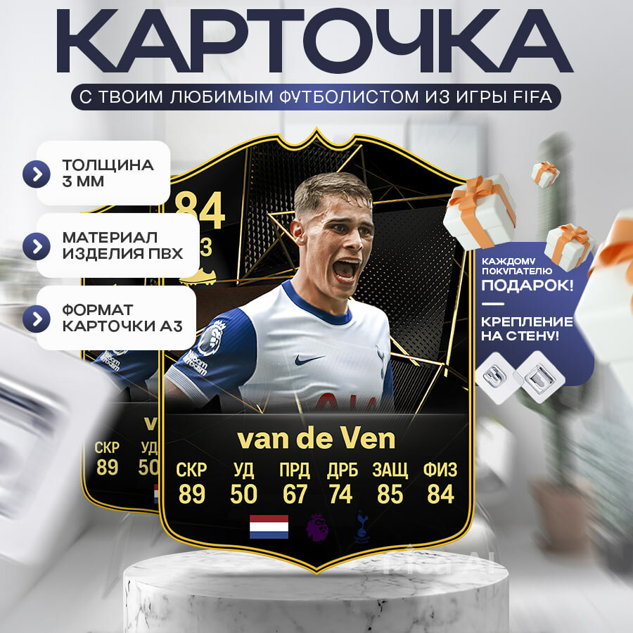 Карточка фифа с футболистом van de Ven 84 A3