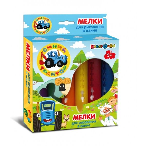 Мелки для рисования в ванной 6 цветов Синий Трактор Играем Вместе SEW-STAR01 (48)