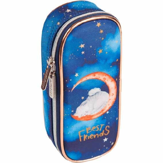 Пенал-косметичка deVENTE 210х80х50, "Best Friends" овальный, текстиль, с органайзером-створкой (7023324)