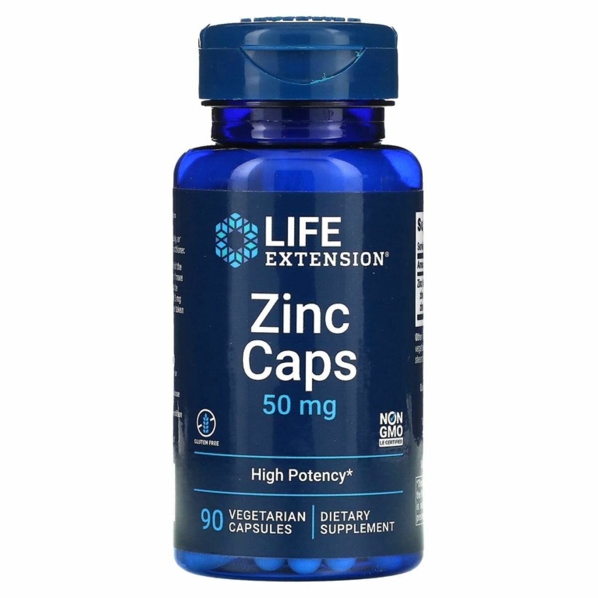 Цинк Life Extension Zinc Caps 50 mg, здоровье кожи, волос и ногтей, 90 капсул