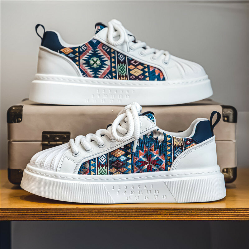 MOOCIE Летняя мужская обувь 2025 года, дышащая, амортизирующая, спортивная, мужская, повседневная, на толстой подошве, белая, новая, парусиновая обувь с ракушкой