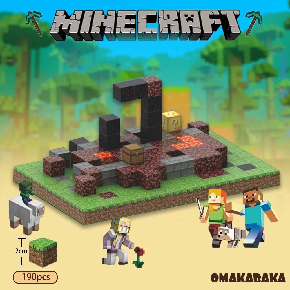 Магнитный Конструктор Майнкрафт набор детали фигурок Игрушка Minecraft My World , Комплект из магнитных блоков