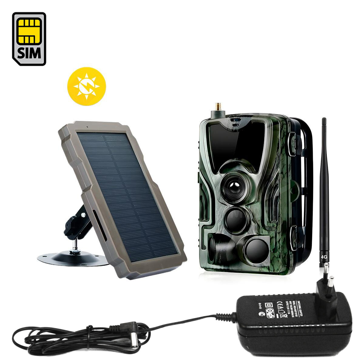 Фотоловушка 4G для охоты с солнечной батареей Филин HC-801G (4G-NEW) и «SP-08 Dual»