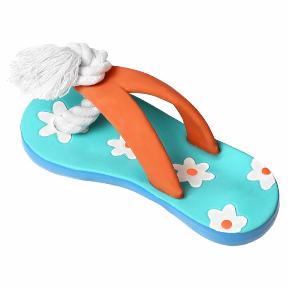 Triol: Игрушка для собак из латекса Тапок с веревкой, 160 мм