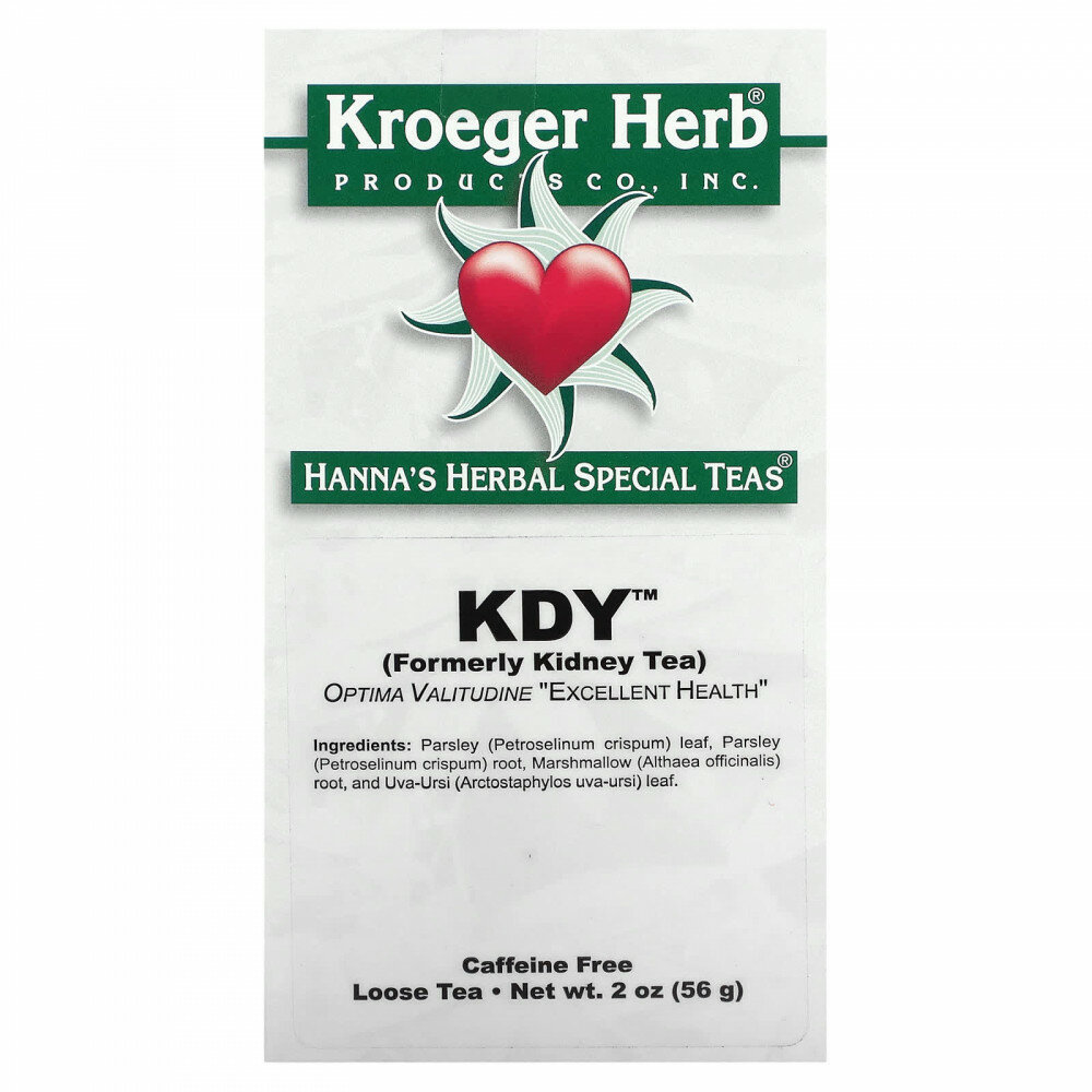 Kroeger Herb Co, чай Hanna's Herbal Special Teas, KDY, без кофеина, 56 г