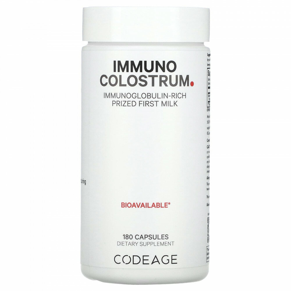Codeage, молозиво для иммунитета, 180 капсул (500 мг в 1 капсуле)