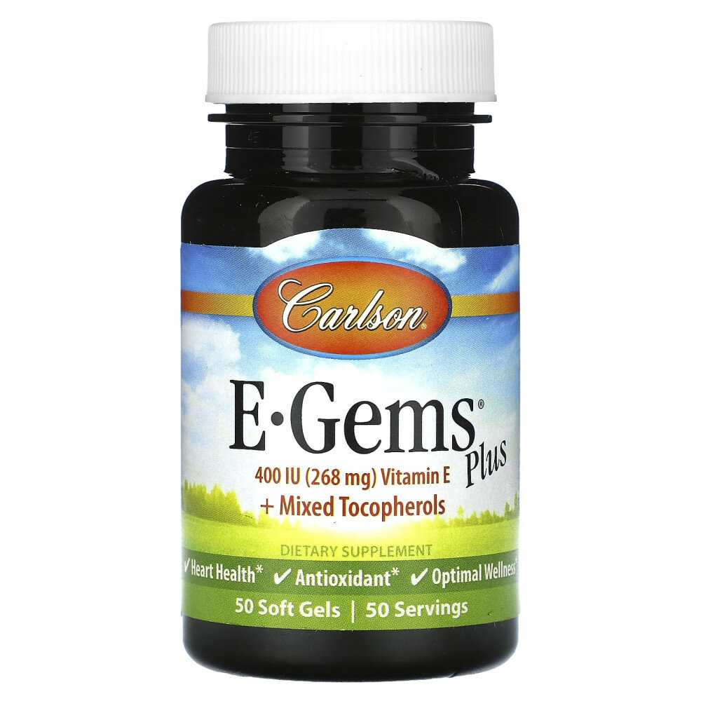 Carlson, E-Gems® Plus, 50 капсул