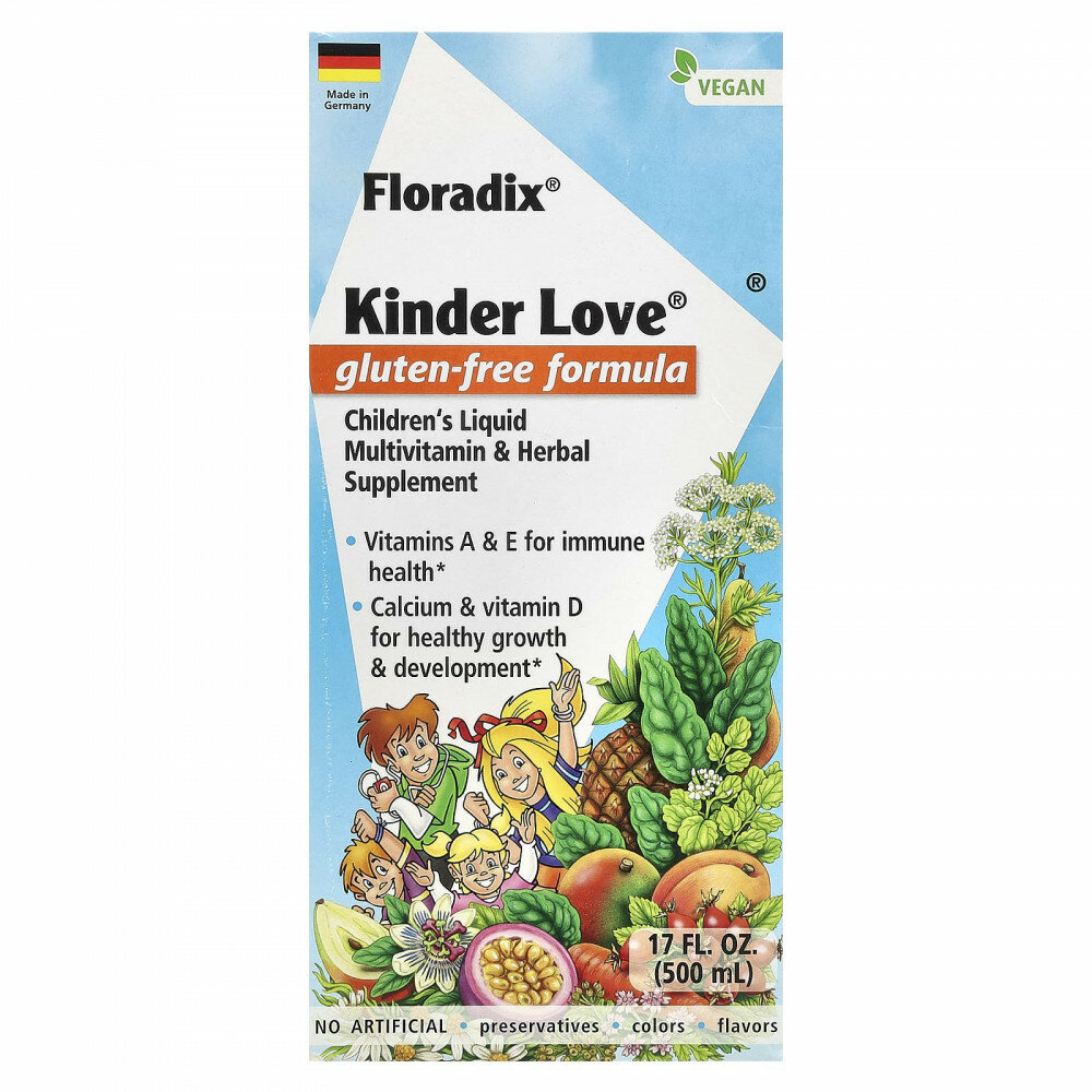 Floradix, Kinder Love®, мультивитамины для детей, 500 мл (16,9 жидк. Унции)